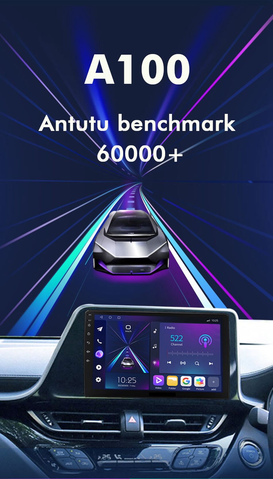 Universal 7 9 10 Inch A100 Solution Car Touch Screen Android 10 Car ...