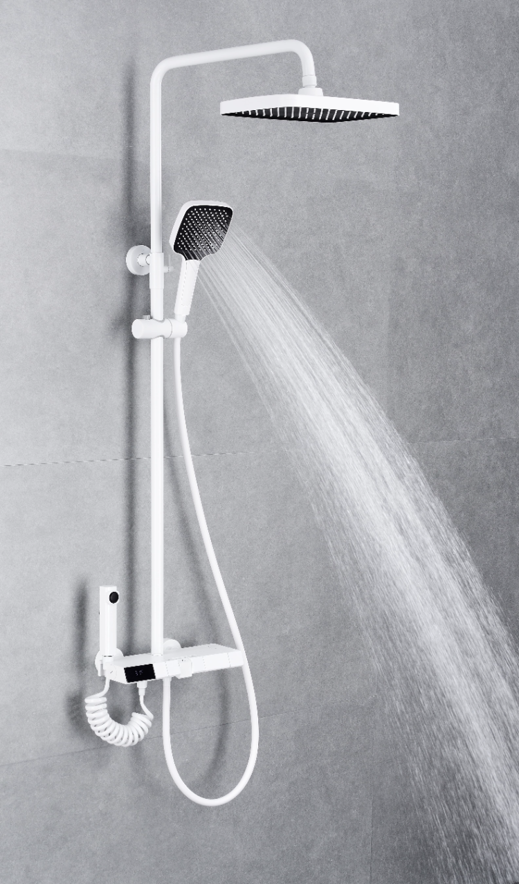 Sanipro Luxury White Bath Room Sliding Piano Key Button Digital Shower ...