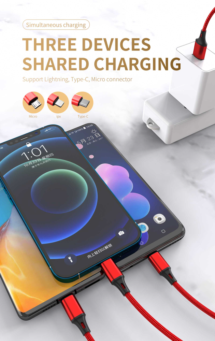 Aspor Ac-23 Free Sample 2.4a Multiple Universal 3in1 Charger One Usb ...