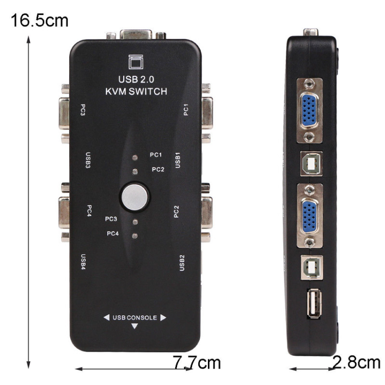 Buy Wholesale China Kvm-41ua 4 Port Kvm Switch Usb Kvm Switcher 4 Ports ...