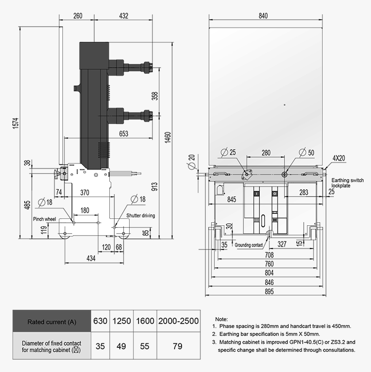 35kv 36kv 630a 20ka Draw Out Type Vcb Medium Voltage Smart Vacuum ...