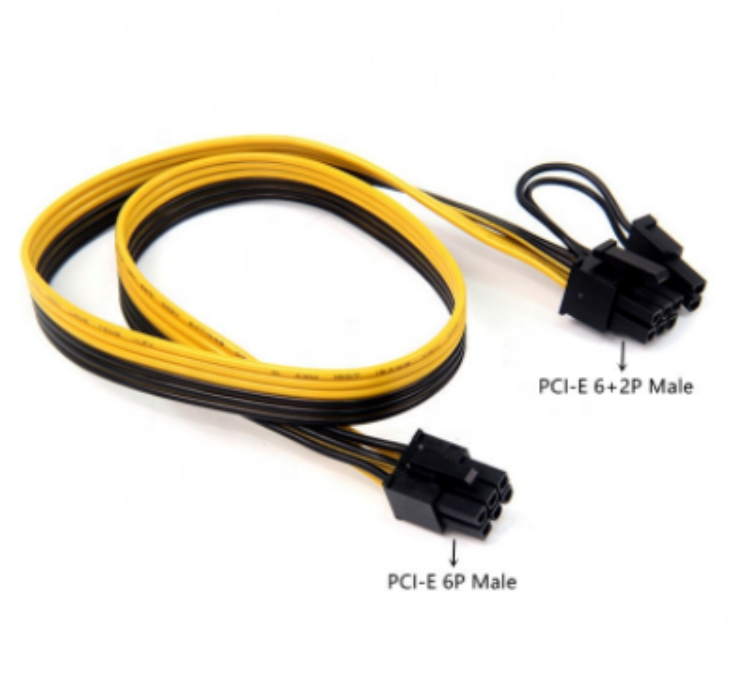 6 Inch 6-pin Pci Express To 2 X Pcie 8 (6+2) Pin Motherboard Graphics Video Card Pci-e Gpu Vga ...