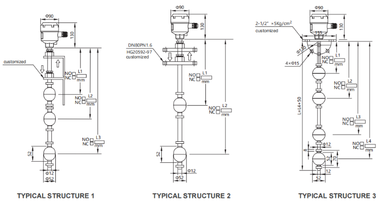 Multipoint Level Measurement No Maintenance Corrosion Mult-point Float Control Level Switch ...