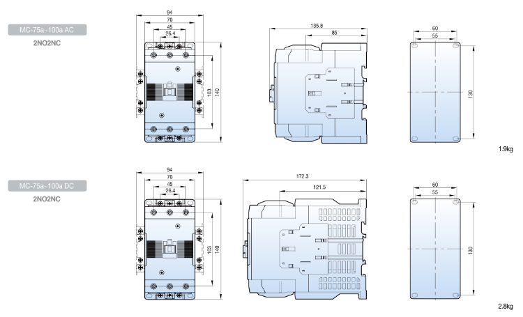 Buy Wholesale China Mc Contactor 3-phase 85a Mc-85b + Mt-95 Magnetic Ac ...