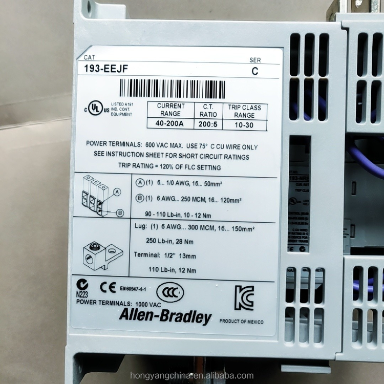Ab 193-eejf 40-200a Iec Overload Relay, Allen Bradley 193 Eejf 40 200a ...
