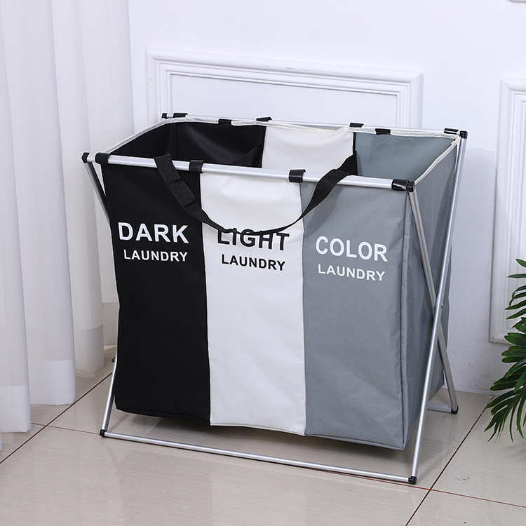 Collapsible Laundry Basket With Large Bag Aluminum Bracket Handle ...