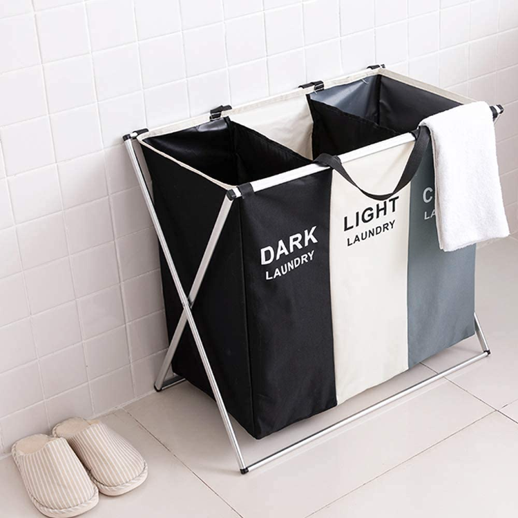 Collapsible Laundry Basket With Large Bag Aluminum Bracket Handle ...