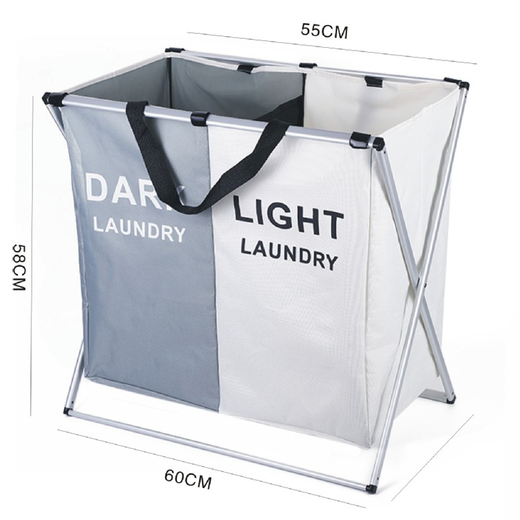Collapsible Laundry Basket With Large Bag Aluminum Bracket Handle ...