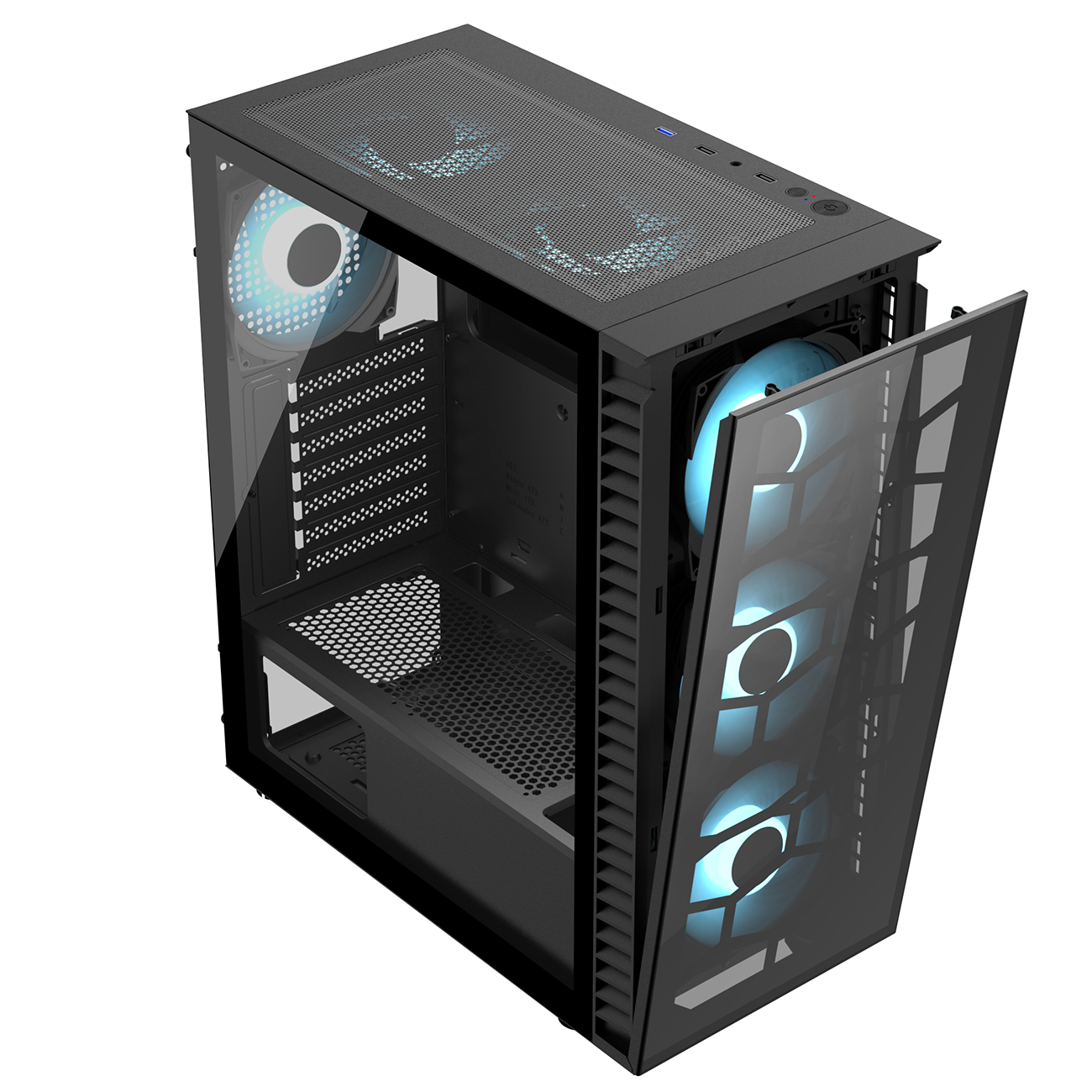 Oem Odm Tempered Glass Side Panel Eatx Pc Case Gaming Liquid Cpu Cooler ...