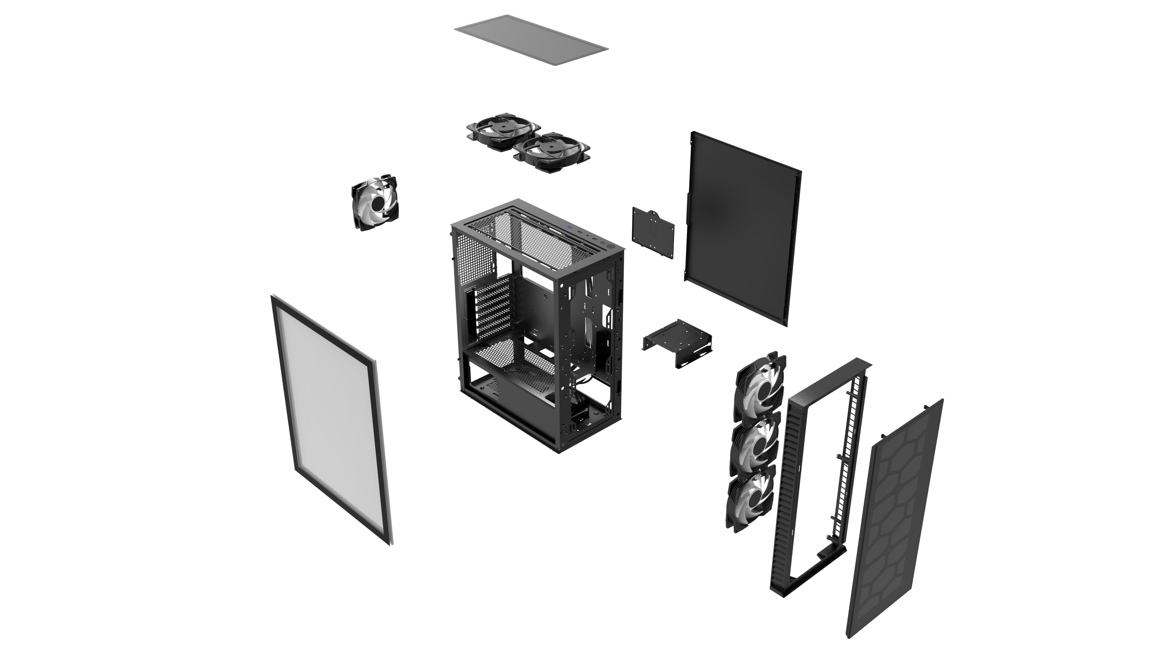 Oem Odm Tempered Glass Side Panel Eatx Pc Case Gaming Liquid Cpu Cooler ...