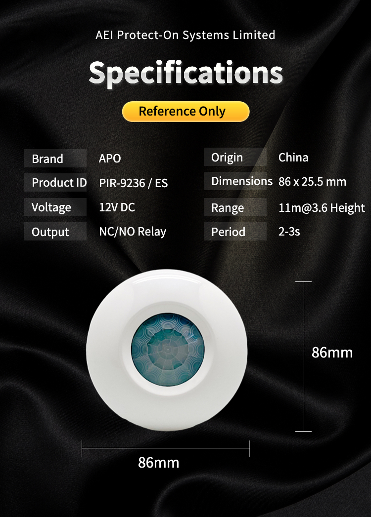 Pir-9236-es 360 Ceiling Motion Sensor For Energy Saving Systems Pir ...