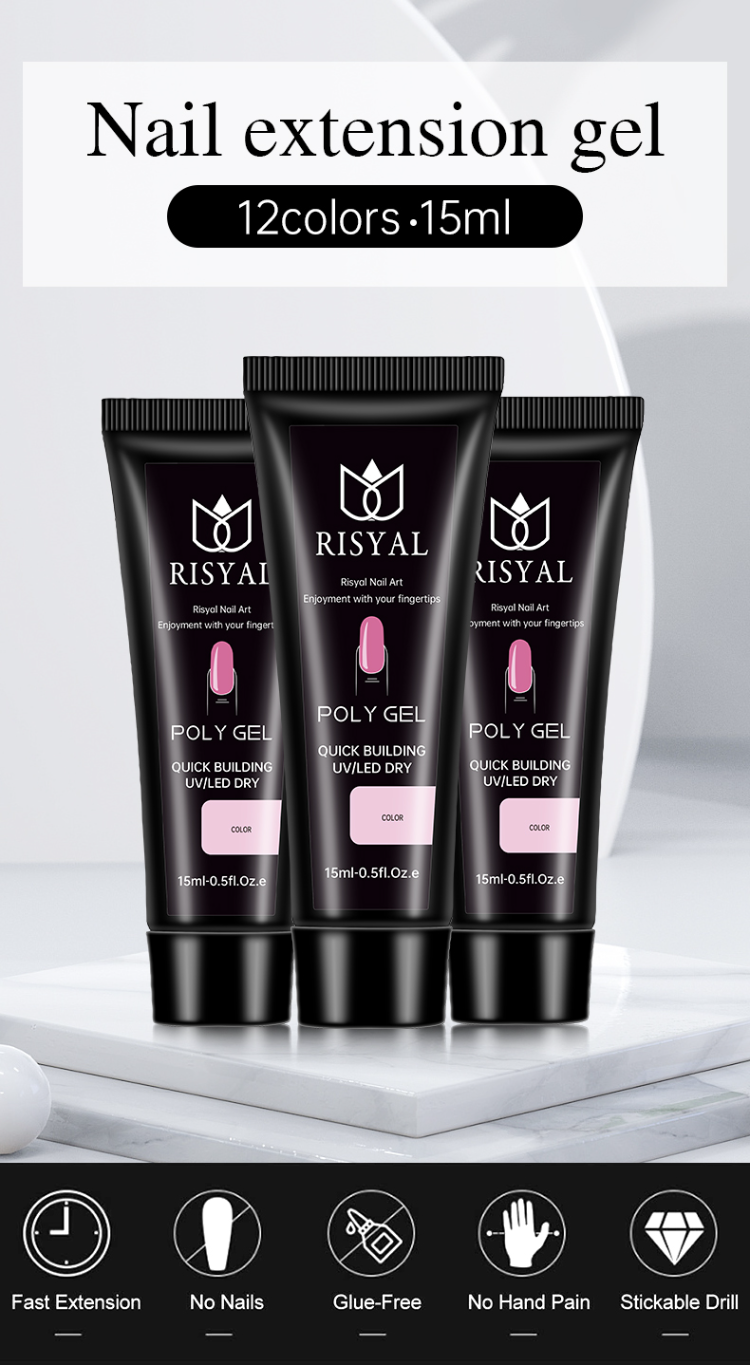 Risyal Poly Gel Nails Diy Kits With Uv Lamp Manicure Kit Nails Supplies ...
