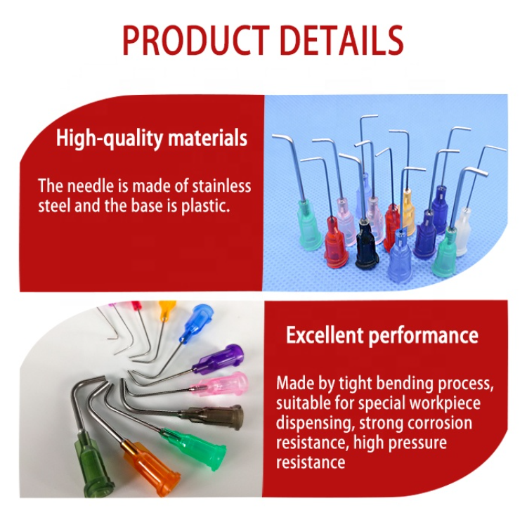 Curved Syringe End Glue Tip Epoxy Resin Blunt Dispense Tips Luer Lock ...