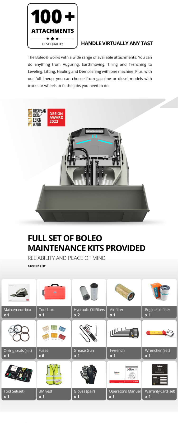 Boleo 25hp Lightweight Mini Skid Steer Compact Utility Loaders And ...