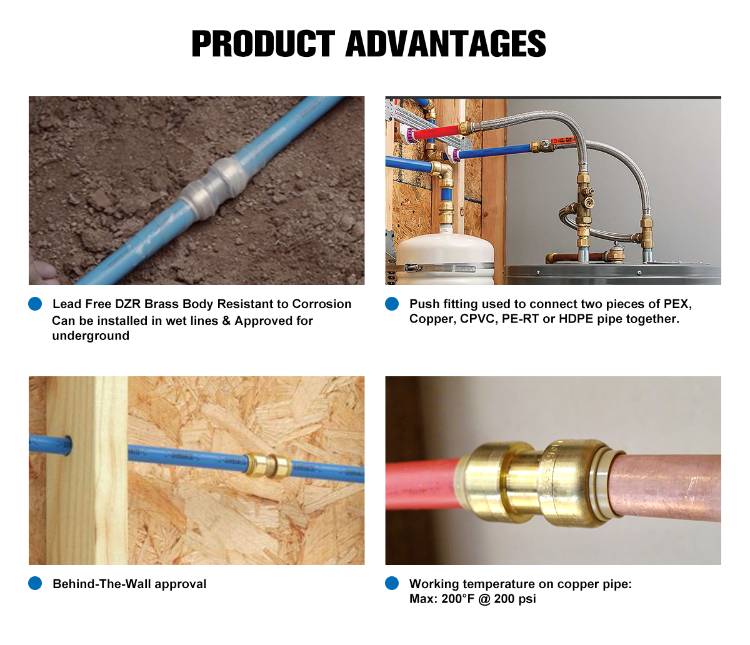 Buy Wholesale China Brass Plumbing Push Fit Fittings Copper Push In ...