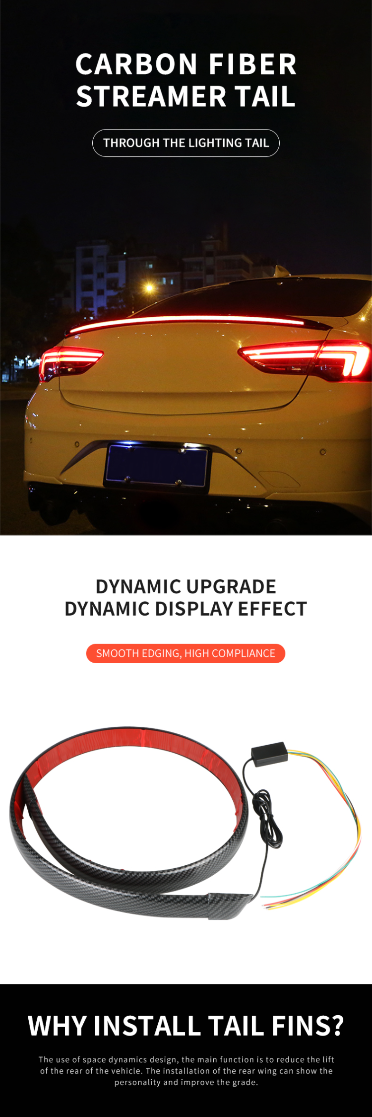 Buy Wholesale China Car Spoiler Auto Rear Trunk Tail Spoiler Strip 12v ...