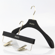 Yt Classic High-end Vintage Black Wooden Hanger Durable Wide Velvet ...
