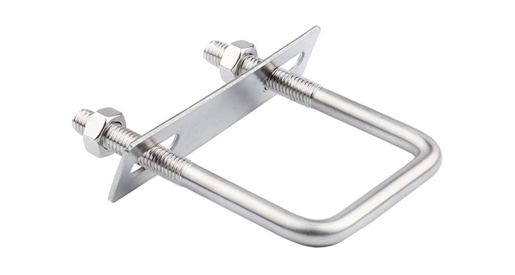 High Strength And Hardness Stainless Steel Square U Bolt Pipe Clamp, U ...
