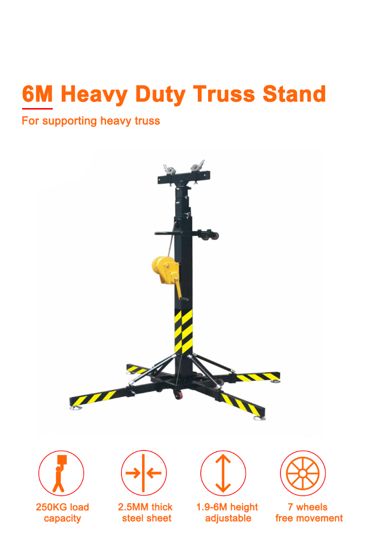 Ava 1.9-6m 250kg Heavy Duty Portable Light Stand 1800lbs Winch Speaker ...