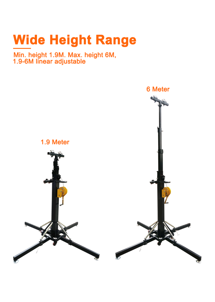 Ava 1.9-6m 250kg Heavy Duty Portable Light Stand 1800lbs Winch Speaker ...