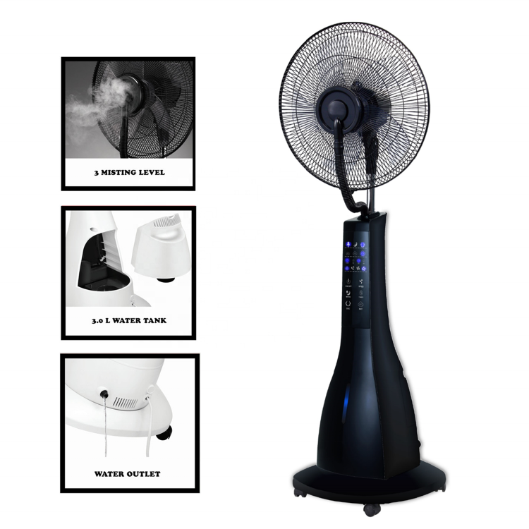 Buy Wholesale China 16'' Mesh Grill Mist Fan Touching Panel Water Mist ...