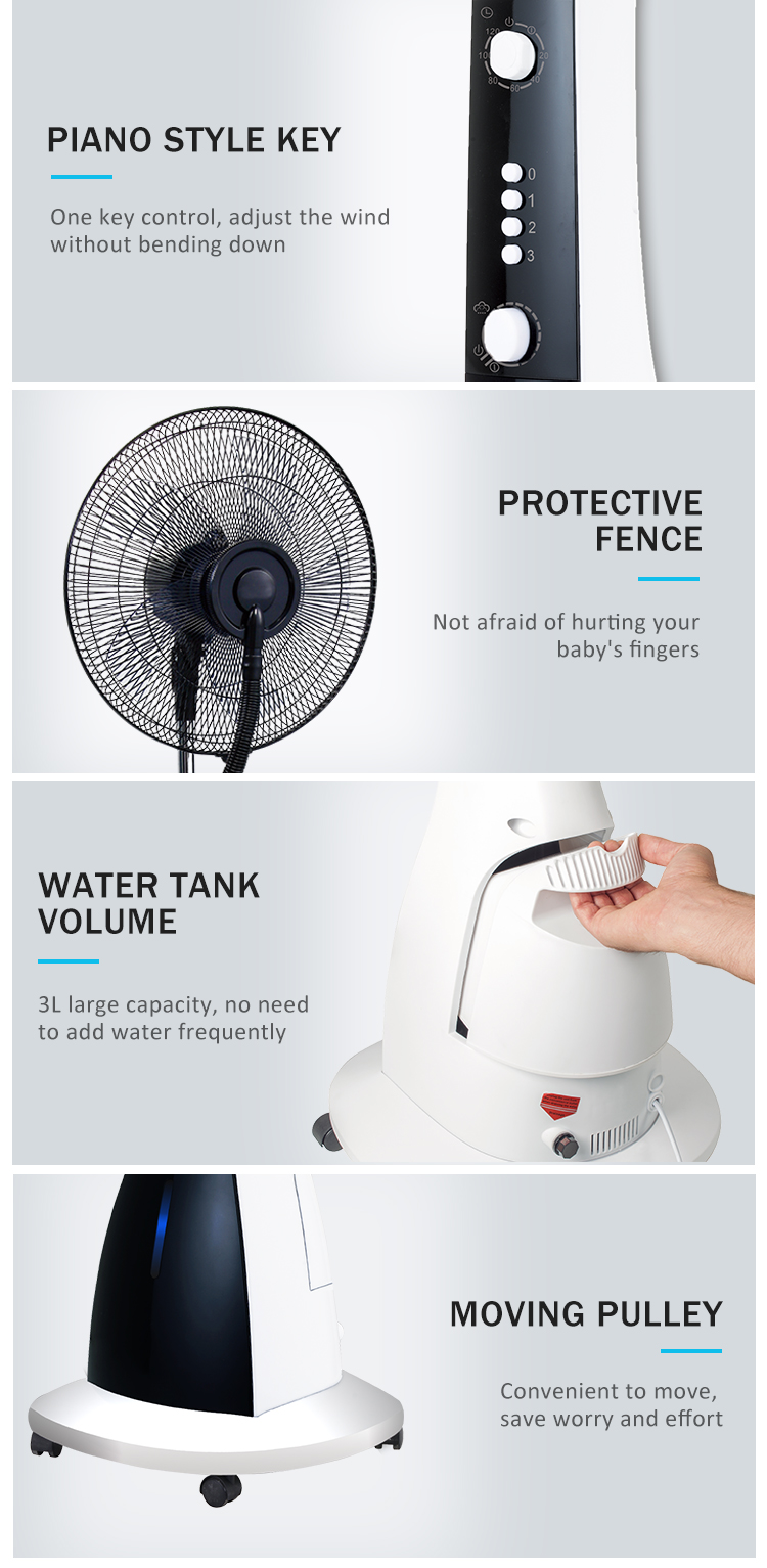 Buy Wholesale China 16'' Mesh Grill Mist Fan Touching Panel Water Mist ...