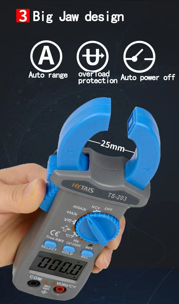 Hytais Ts203 Ac Dc Current Clamp Meter Multimeter True Rms Diode Clamp Meters $17.01 - Wholesale ...