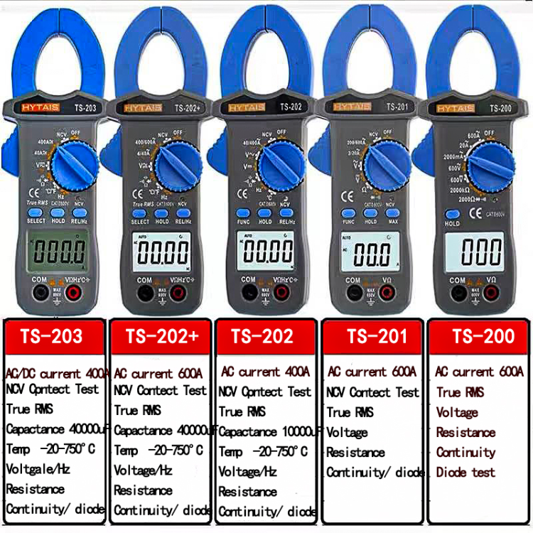 Hytais Ts203 Ac Dc Current Clamp Meter Multimeter True Rms Diode Clamp Meters $17.01 - Wholesale ...
