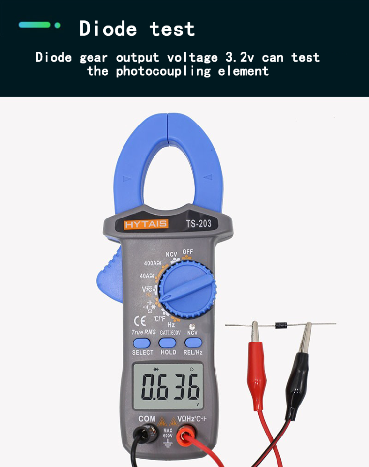 Hytais Ts203 Ac Dc Current Clamp Meter Multimeter True Rms Diode Clamp Meters $17.01 - Wholesale ...