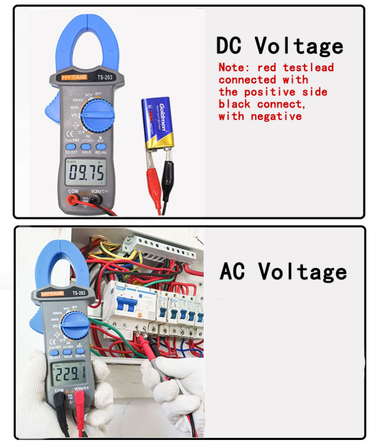 Hytais Ts203 Ac Dc Current Clamp Meter Multimeter True Rms Diode Clamp Meters $17.01 - Wholesale ...