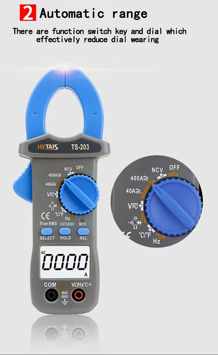 Hytais Ts203 Ac Dc Current Clamp Meter Multimeter True Rms Diode Clamp Meters $17.01 - Wholesale ...