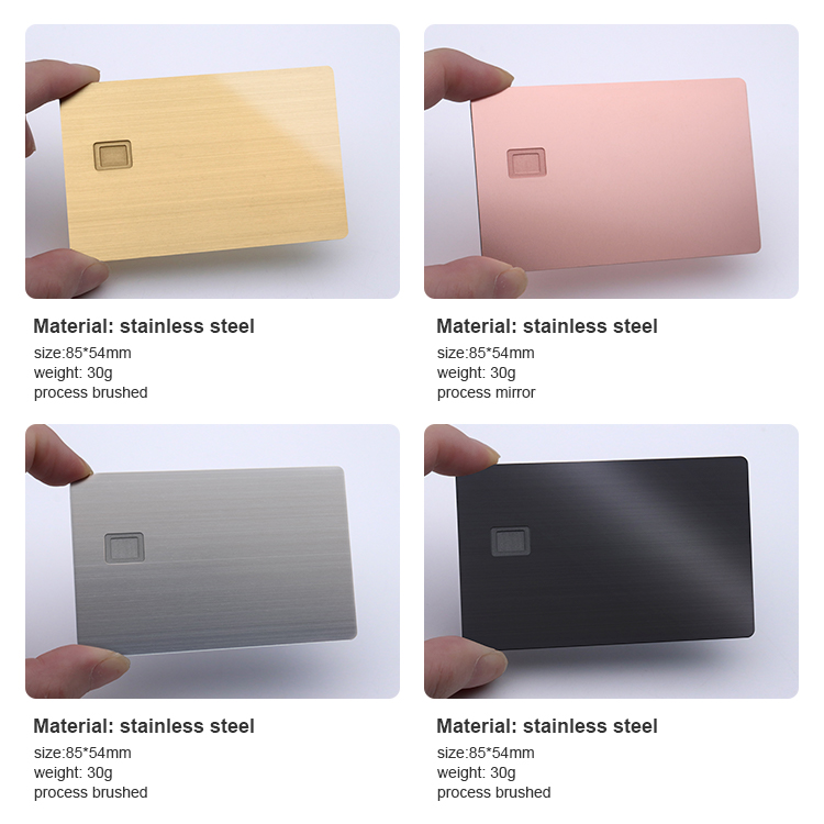 Customized Laser Stainless Steel Brushed Nfc Metal Business Card Chip ...