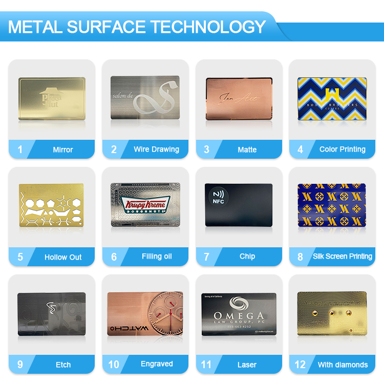 Customized Laser Stainless Steel Brushed Nfc Metal Business Card Chip ...