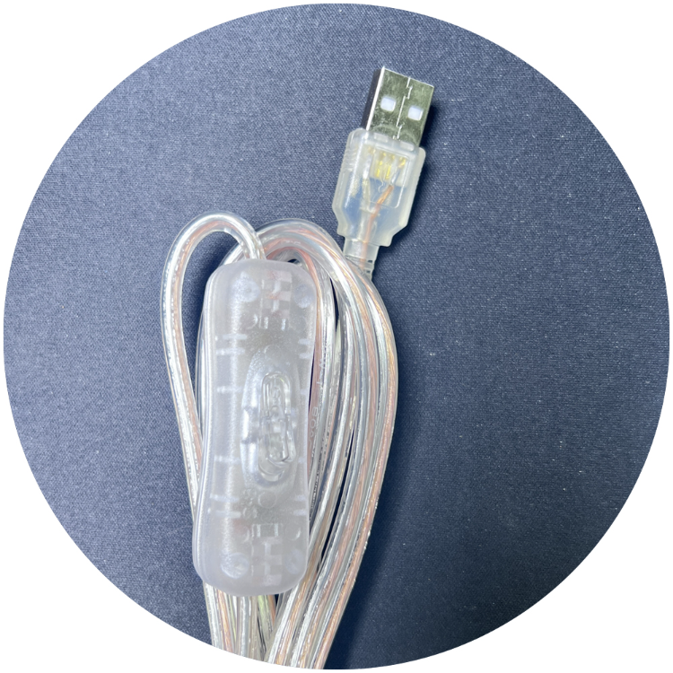 2m Dc5v Cooper Transparent Usb Cable Connector With Switch For Led Neon ...
