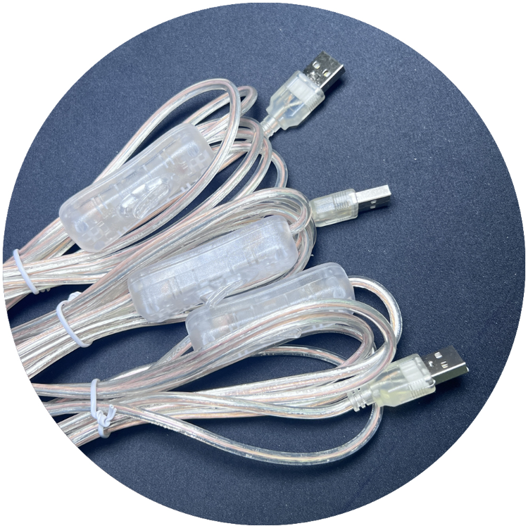 2m Dc5v Cooper Transparent Usb Cable Connector With Switch For Led Neon ...