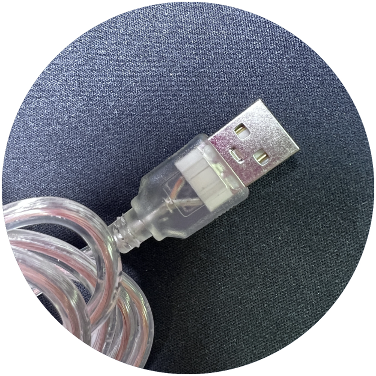 2m Dc5v Cooper Transparent Usb Cable Connector With Switch For Led Neon ...
