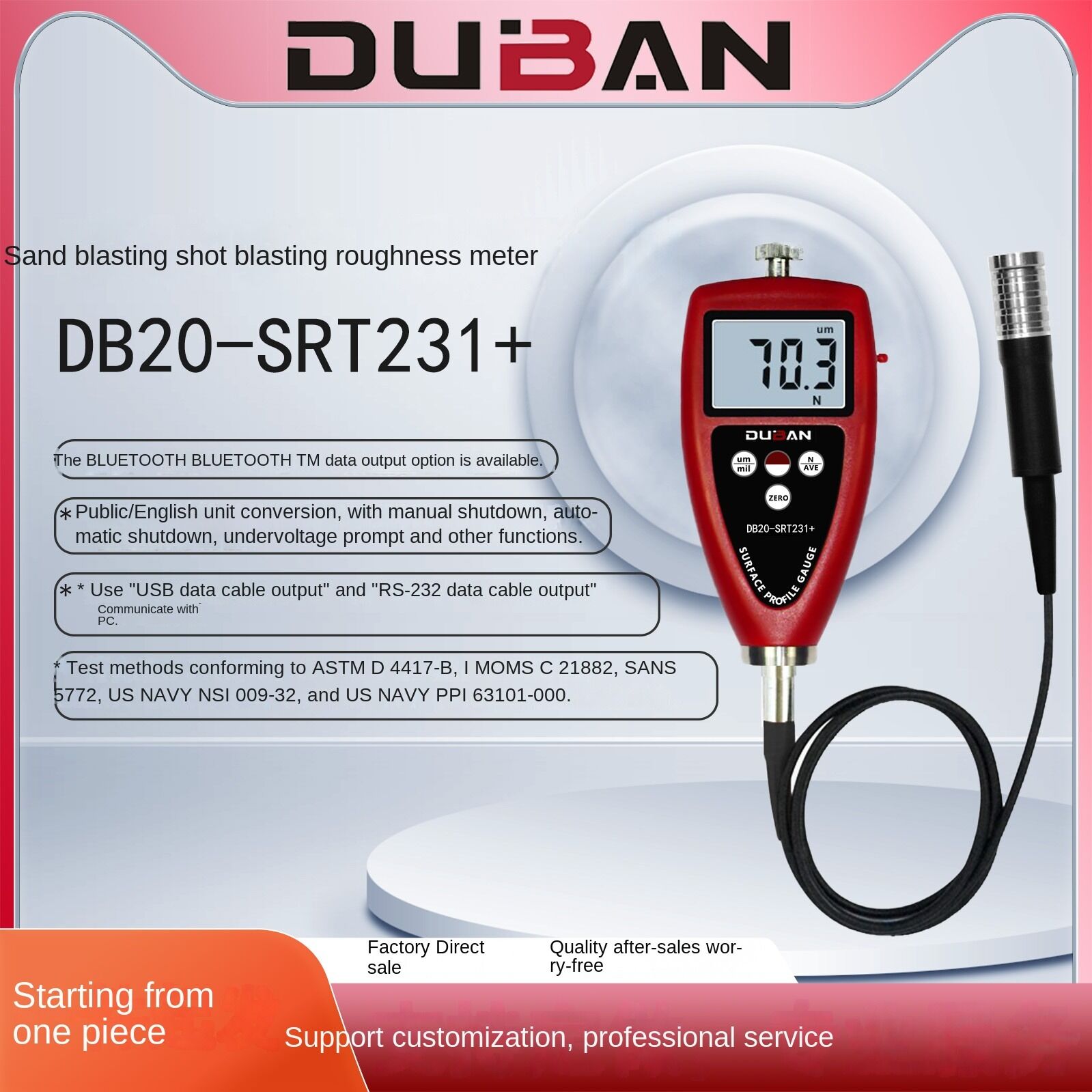 Buy Wholesale China Sandblasting And Shot Blasting Roughness Meter Db20 ...