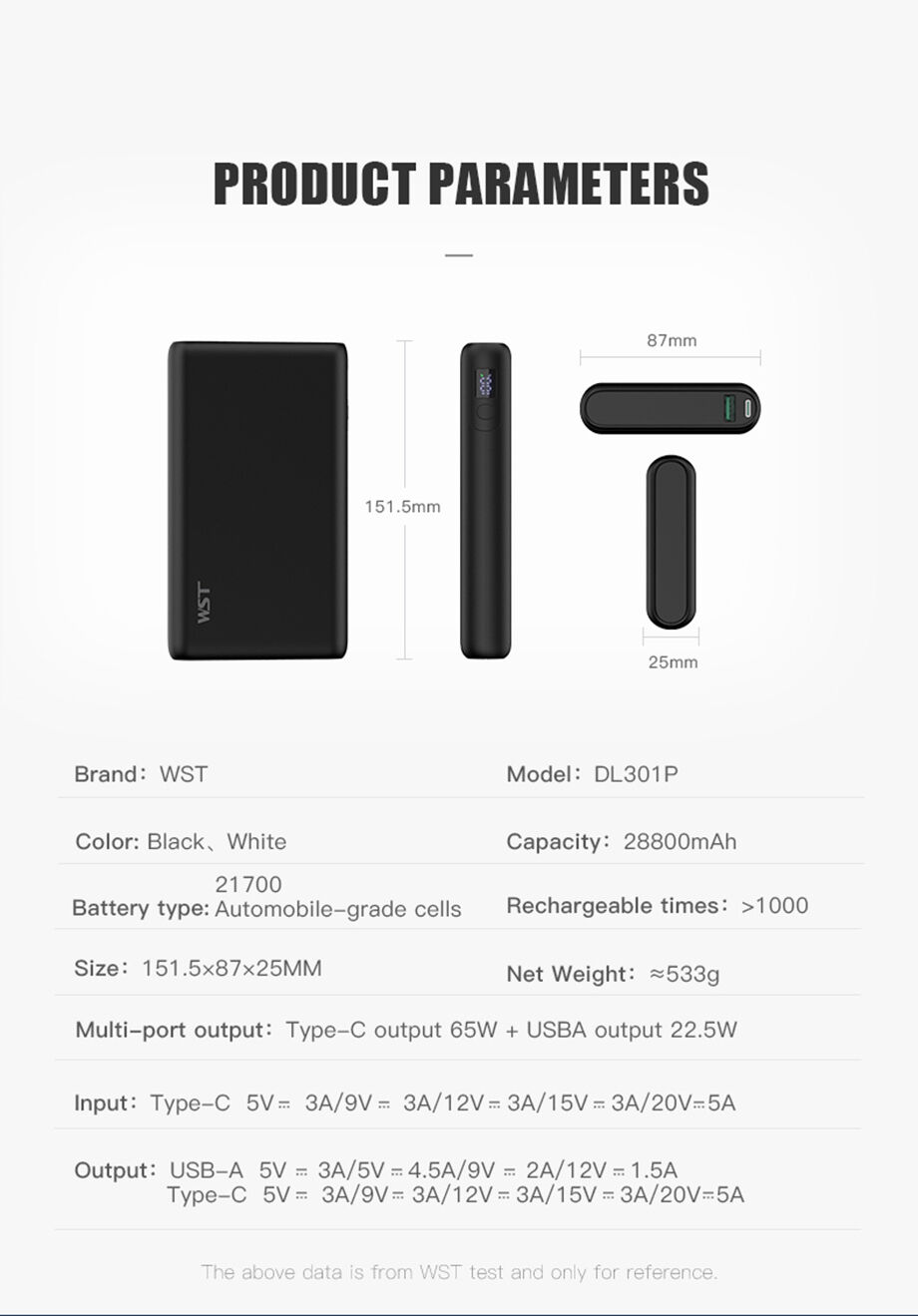 Buy China Wholesale Wst 30000mah Power Bank Portable Powerbank With Led ...