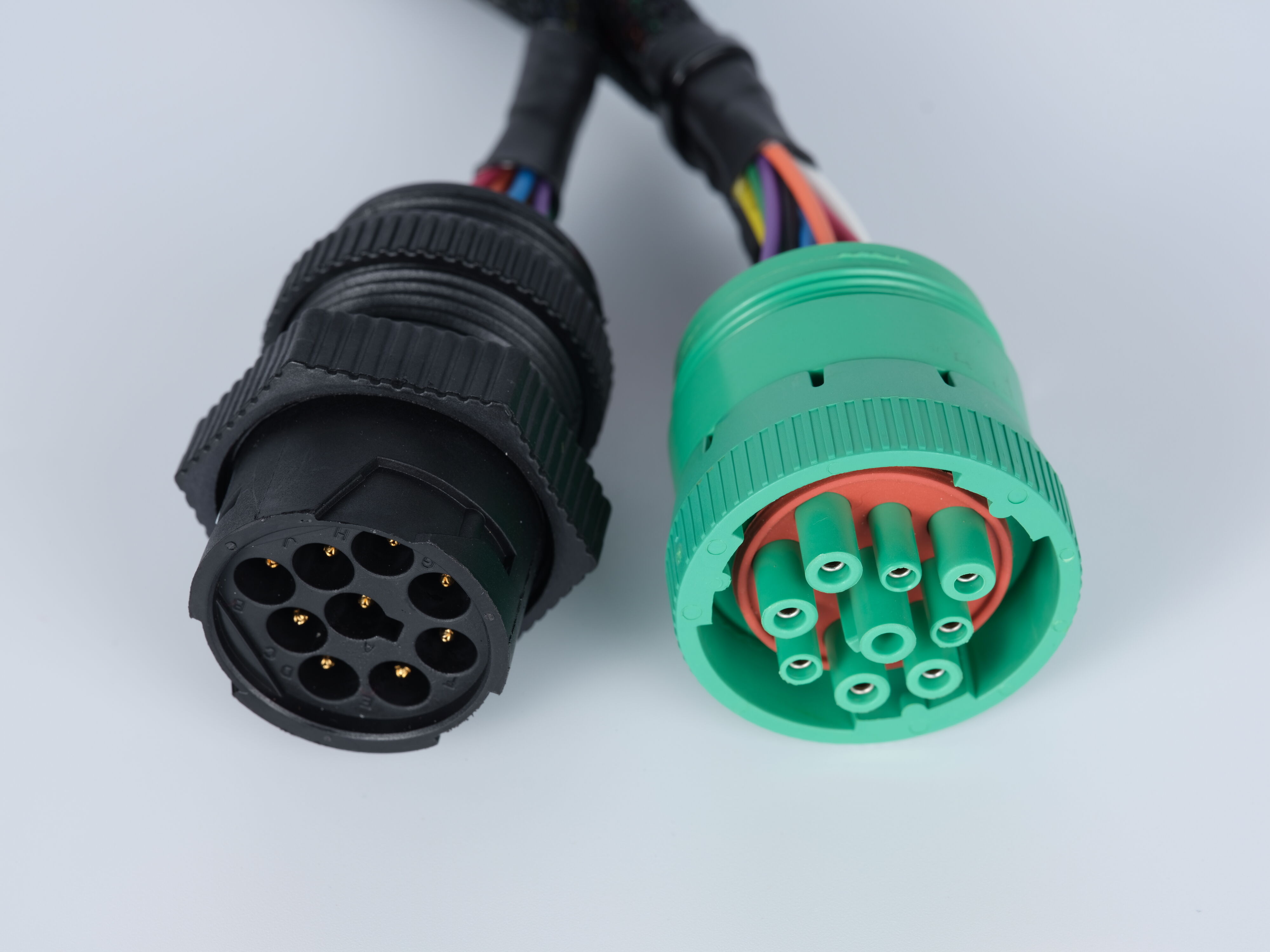 Green Deutsch 9-pin J1939 Female To 12 Pin Female And J1939 Male Y ...