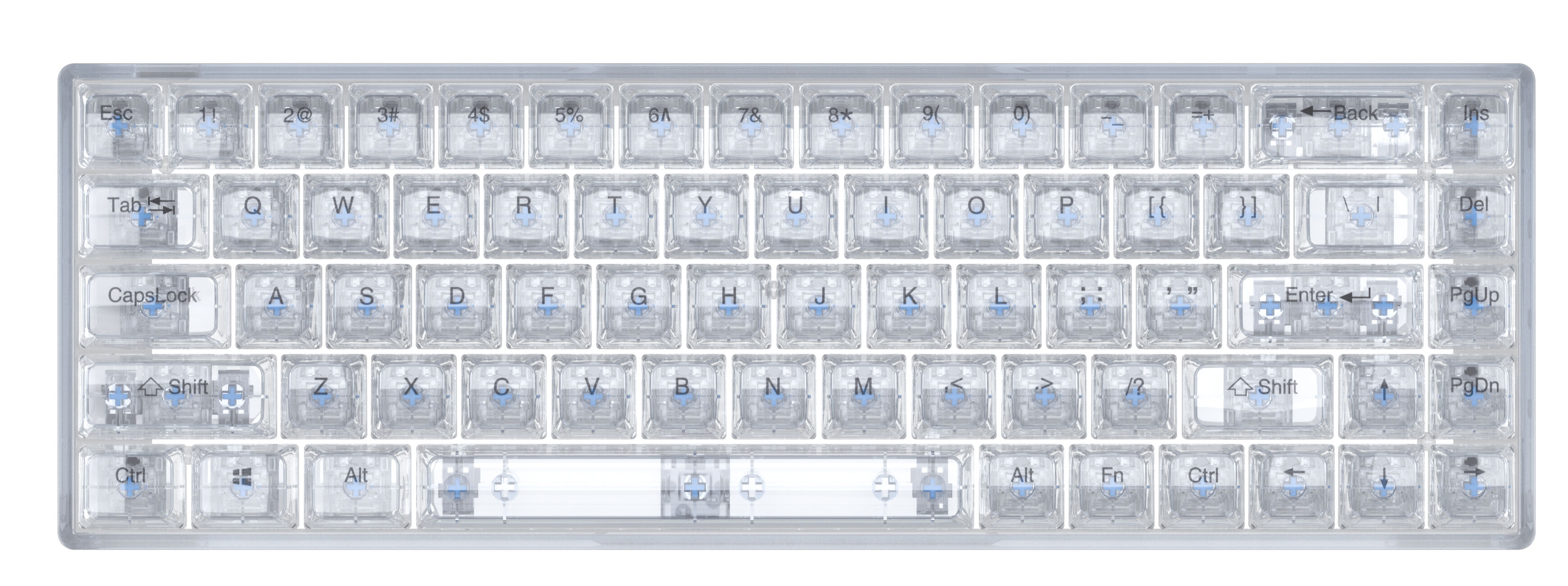Buy Wholesale China 68keys Wired Transparent Mechanical Keyboard ...