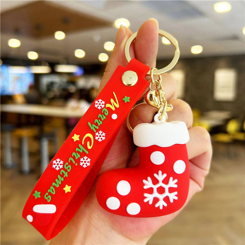 Woo New Christmas Keychain Snowman Reindeer Christmas Keychain Doll ...
