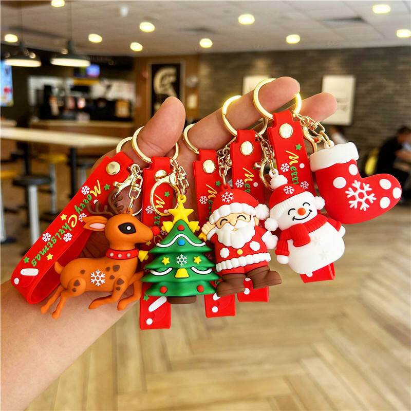 Mu New Christmas Keychain Snowman Reindeer Christmas Keychain Doll ...