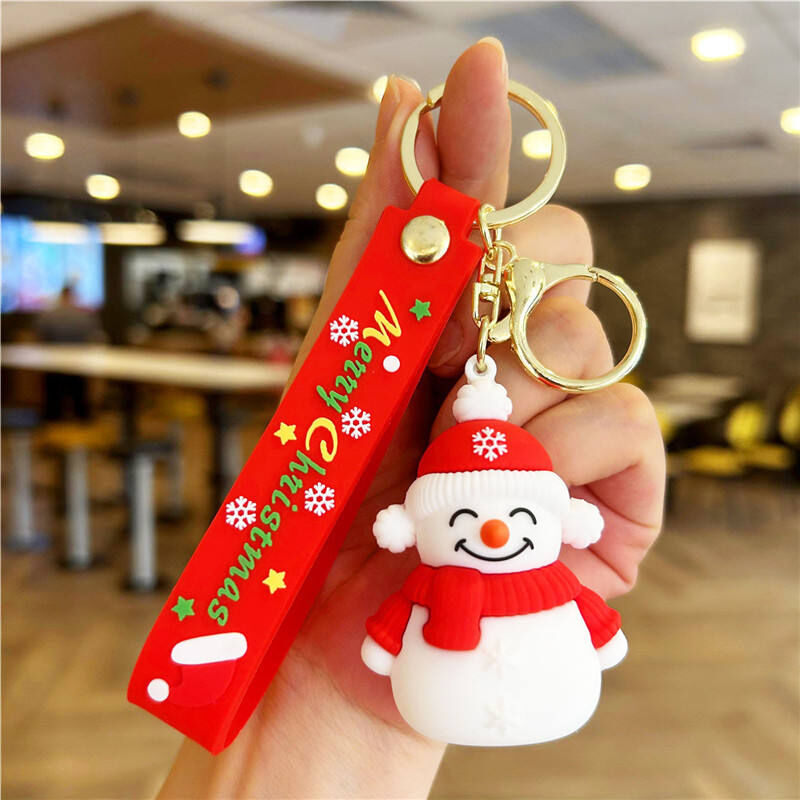 Woo New Christmas Keychain Snowman Reindeer Christmas Keychain Doll ...