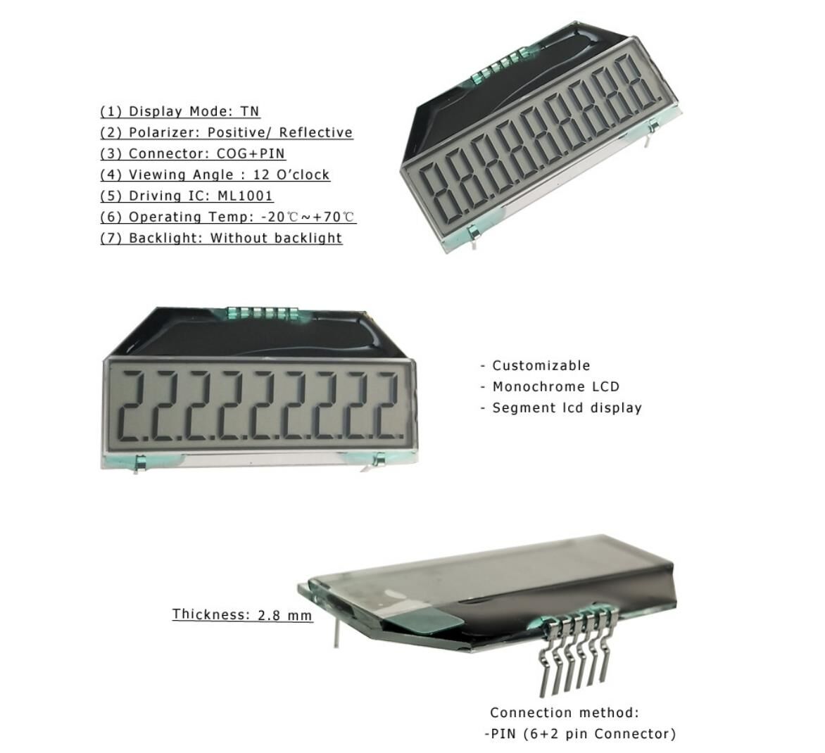 Buy Wholesale China Segment Tn /postive /reflective Lcd Display,cog+pin ...
