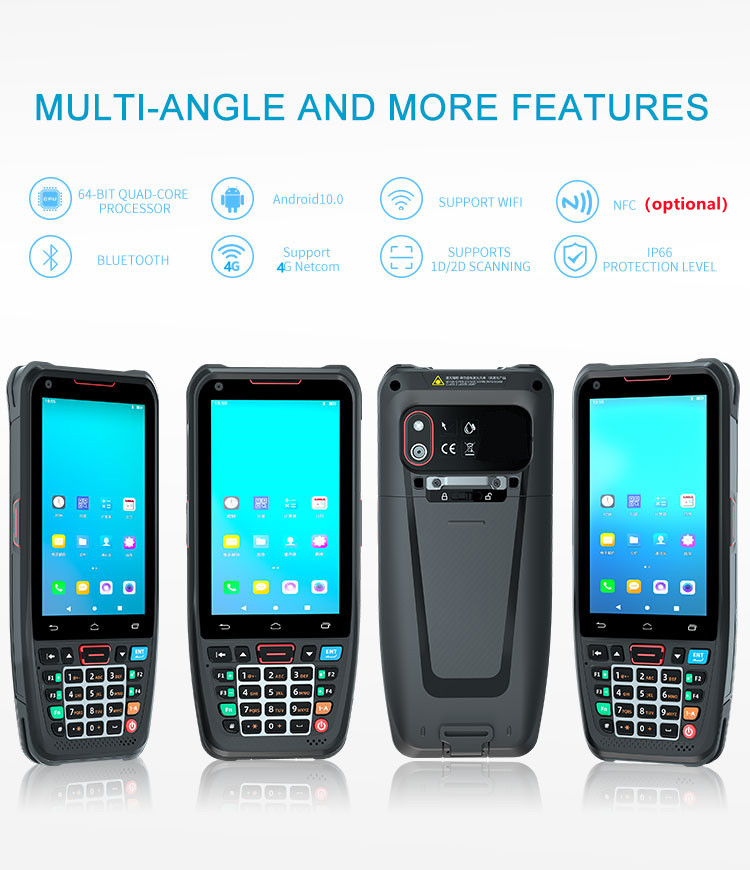 Zebra Software 1d/2d Pda Barcode Scanner Pda Nfc Industrial Rugged Handheld Terminal Android 9.0 ...