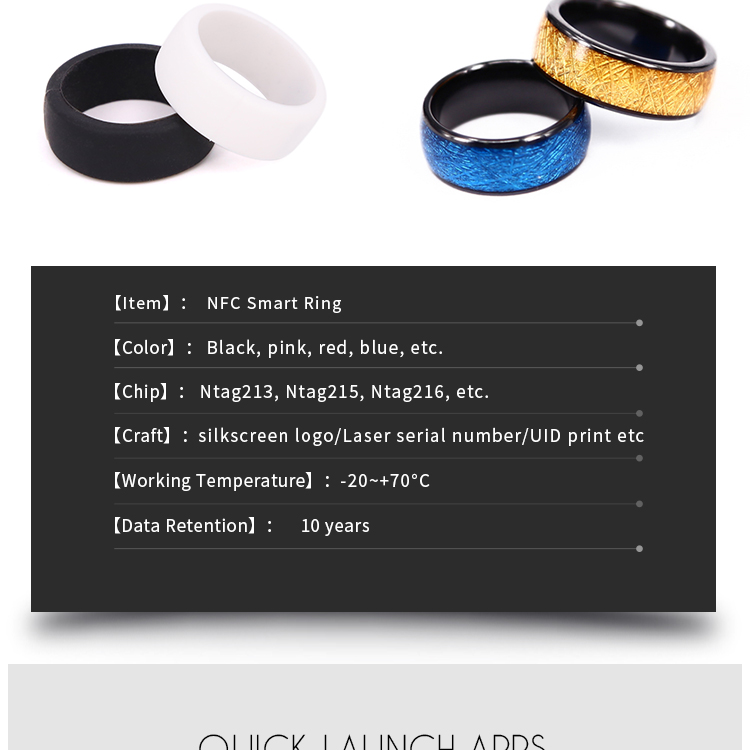 Nfc Smart Ceramic Ring For Payment And Access Control, Access Control ...