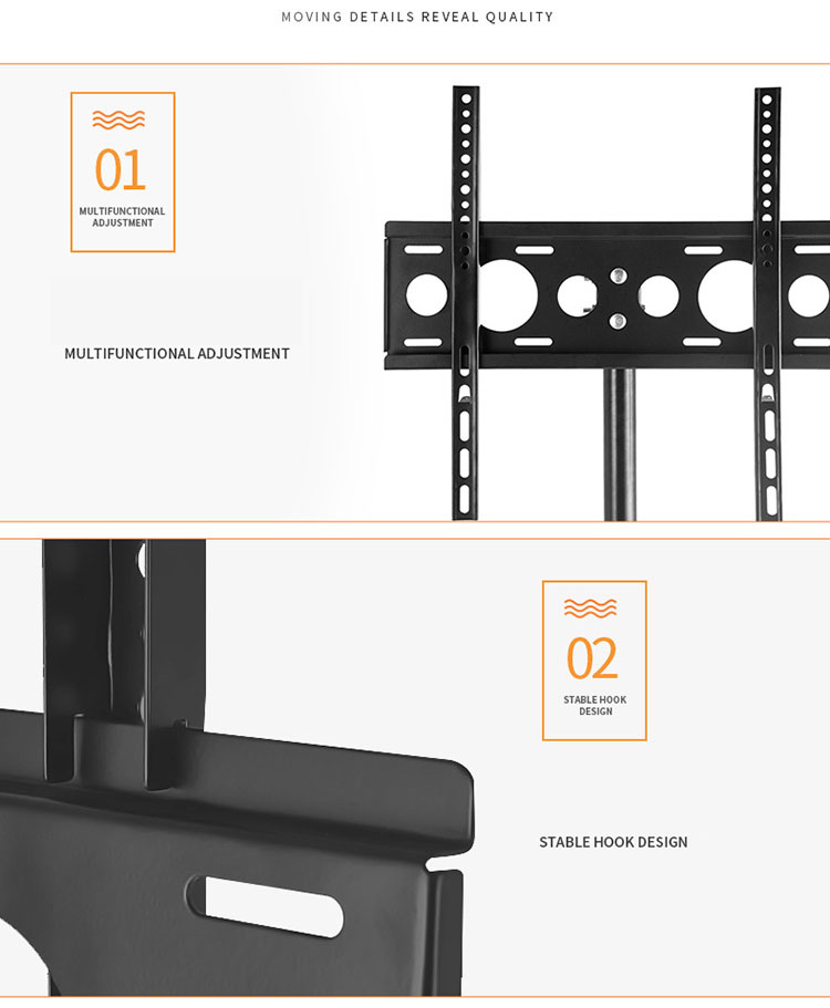 Tv/monitor Tripod Floor Stand 360 Rotation Mount Swivel Tilt ...