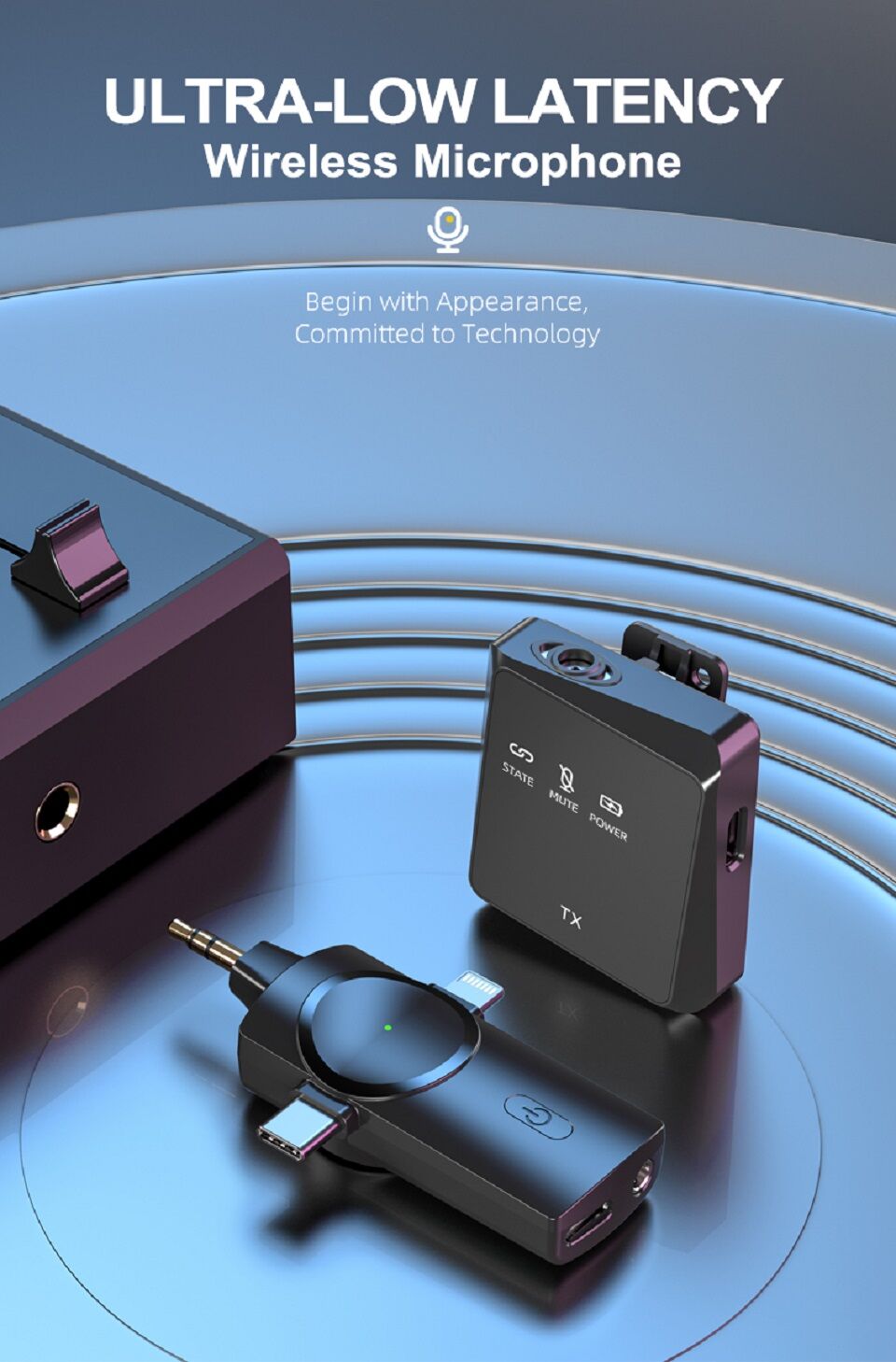 Portable Noise Reduction 2.4g Lavalier Wireless Microphone Suitable For ...