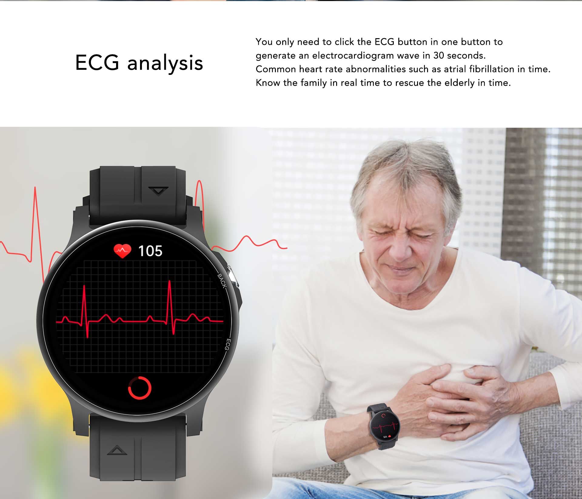 Buy Wholesale China Odm Ecg Smartwatch Zl89 Swimming Waterproof Sports ...