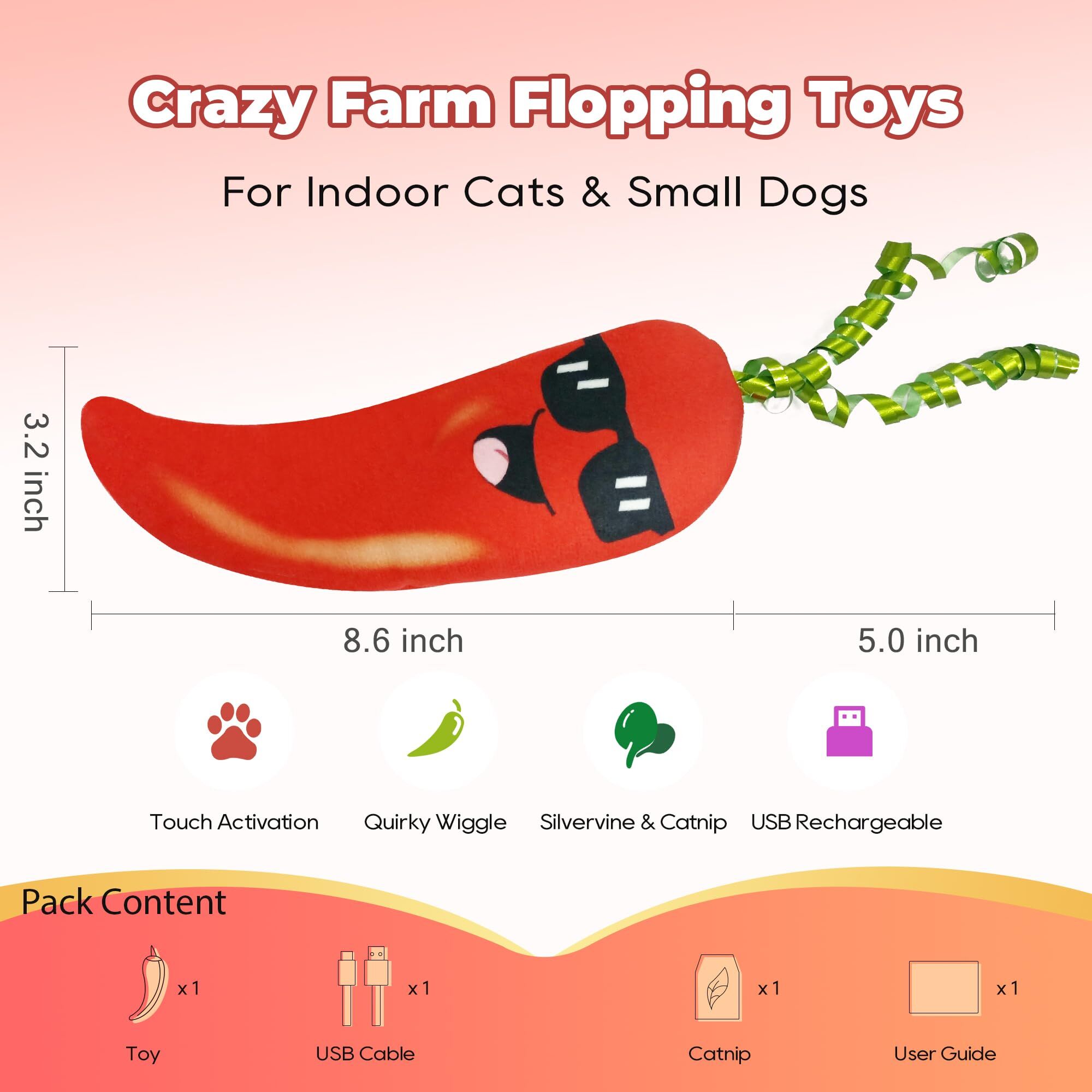 Funny Pet Interactive Toy Chili Corn Shape Rechargeable Moving Cat ...